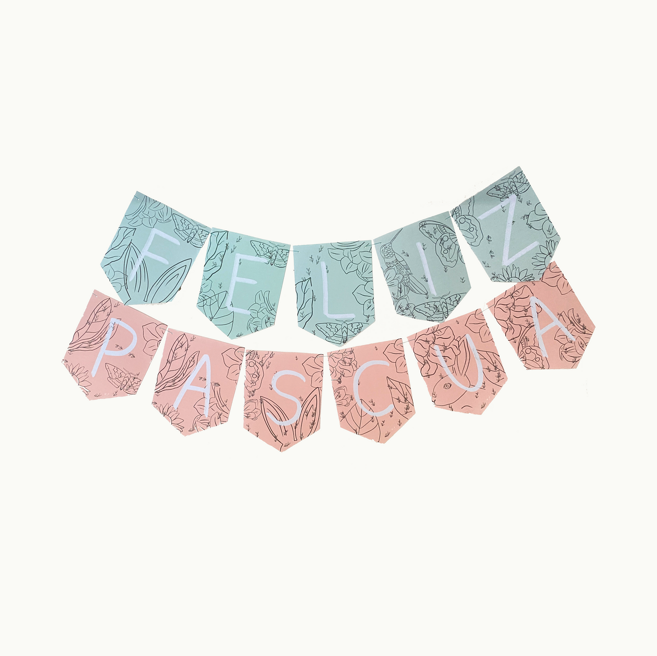 Láminas digitales banderín descargable Feliz Pascua – TITABIANCHI